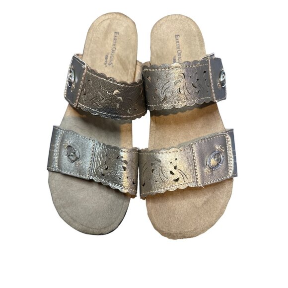 Earth Origins | Shoes | Womens Platinum Leather Sandals Size M Beachy ...